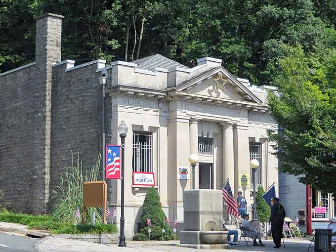 USNTC Bainbridge Museum preserves naval history in a building that could double as a Greek Revival movie set.