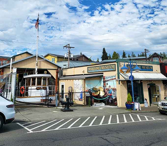 A vintage boat and colorful murals announce the Maritime Museum, where nautical history comes alive without feeling dusty.