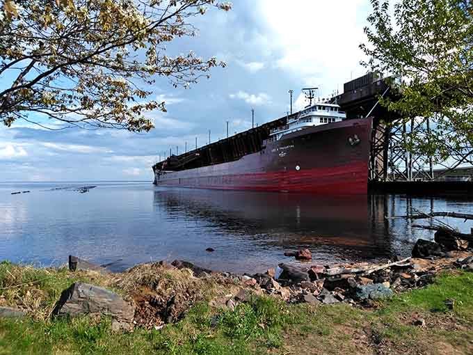 Even the cargo ships pause here, apparently unable to resist Presque Isle's magnetic charm and stunning harbor views.