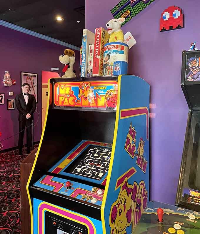 Ms. Pac-Man still devours dots with the same enthusiasm you had for your mom's homemade cookies.