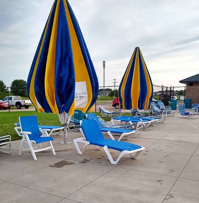 These striped umbrellas provide shade so perfect, you'll feel like you're lounging at a resort.