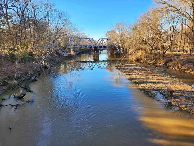 The Tar River reflects North Carolina skies while quietly reminding you that nature doesn't charge admission fees here.