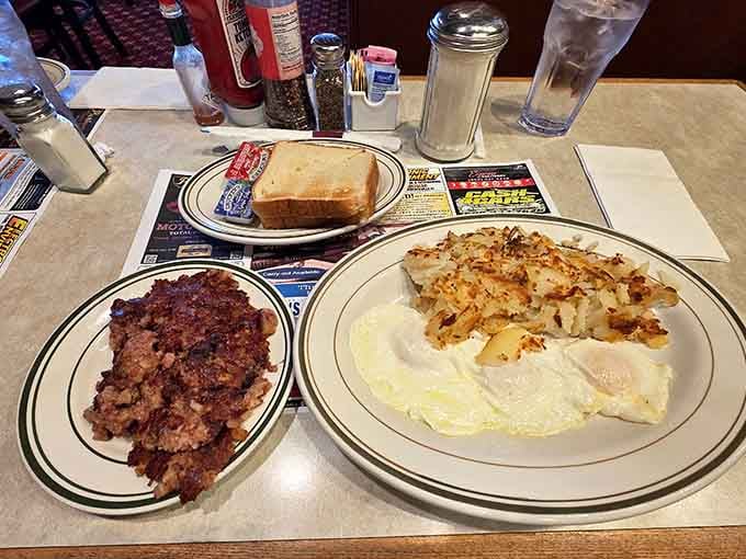 Golden hash browns and perfectly cooked eggs prove that simple done right beats fancy every time.
