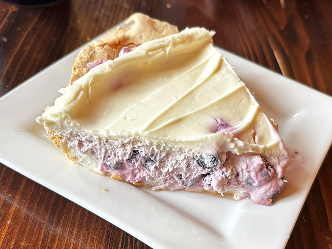 Blueberry cream pie that makes you understand why people plan entire road trips around dessert stops.