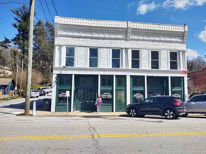 City Hall's pristine white facade suggests a simpler time when government buildings actually looked dignified and approachable.