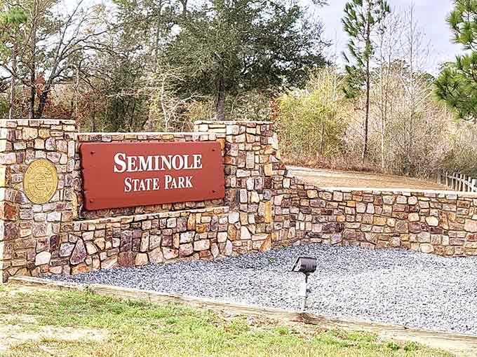 The stone entrance welcomes you to a world where wildlife outnumbers people and that's exactly how we like it.