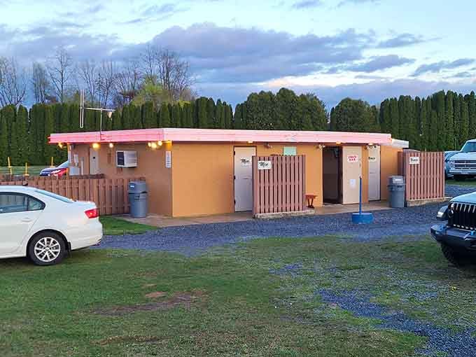 The classic snack bar building beckons with promises of reasonably priced popcorn and all your favorite movie munchies.