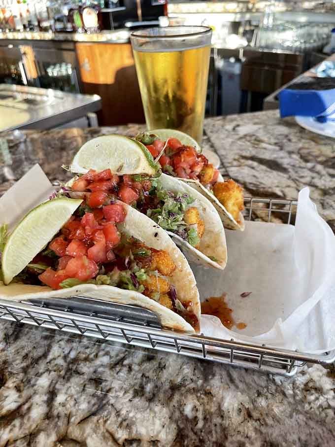 Crispy fish nestled in soft tortillas with fresh toppings that'll make you rethink every sad taco you've ever eaten.
