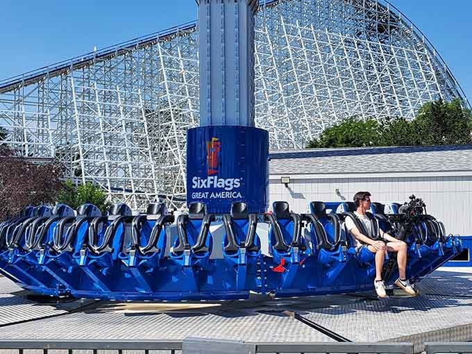 Seventeen stories of pure mechanical poetry, swinging against the sky like the world's most ambitious grandfather clock.