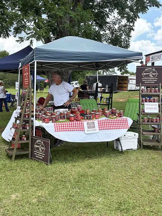 Homemade salsa stands showcase the creative ways locals transform their famous tomatoes into jarred gold.