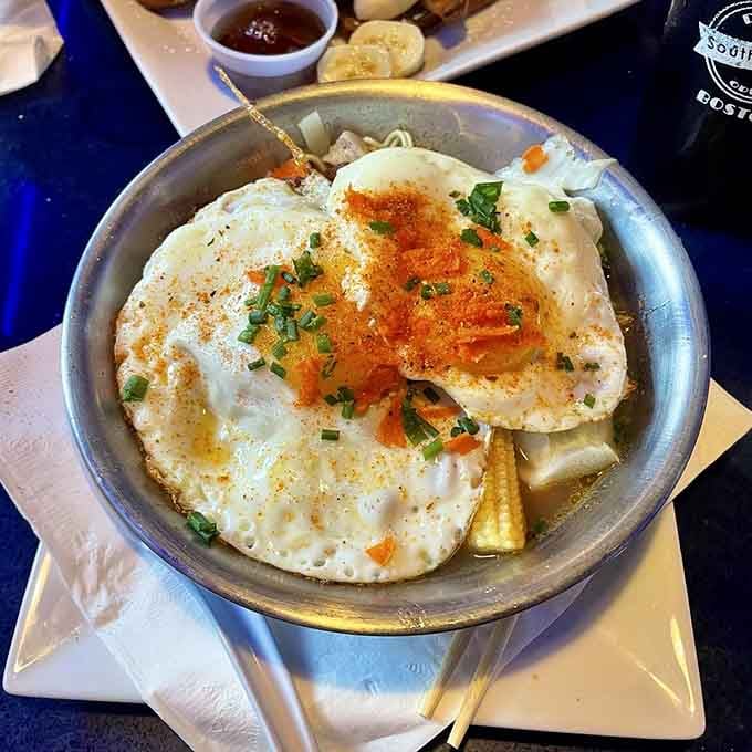 Breakfast ramen topped with a fried egg is what happens when culinary worlds collide in the best possible way.