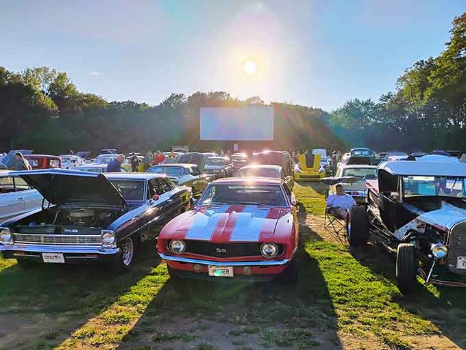 Classic cars at the drive-in create a scene so perfectly American, Norman Rockwell would've needed a bigger canvas to capture it.