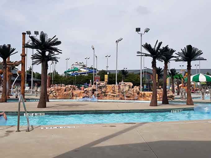 Palm trees swaying over crystal-clear pools prove that paradise doesn't require a plane ticket after all.