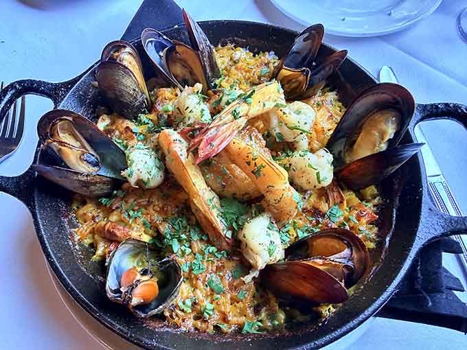 Paella done right means generous seafood, saffron-kissed rice, and flavors that transport you straight to the Spanish coast.