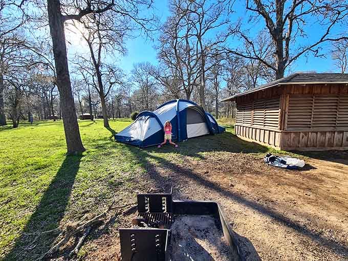 Pitch your tent under ancient trees and remember what camping felt like before glamping became a thing.