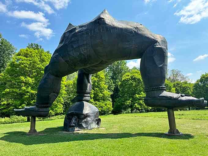 Part ancient monument, part modern mystery, this bronze sculpture commands attention without saying a word.