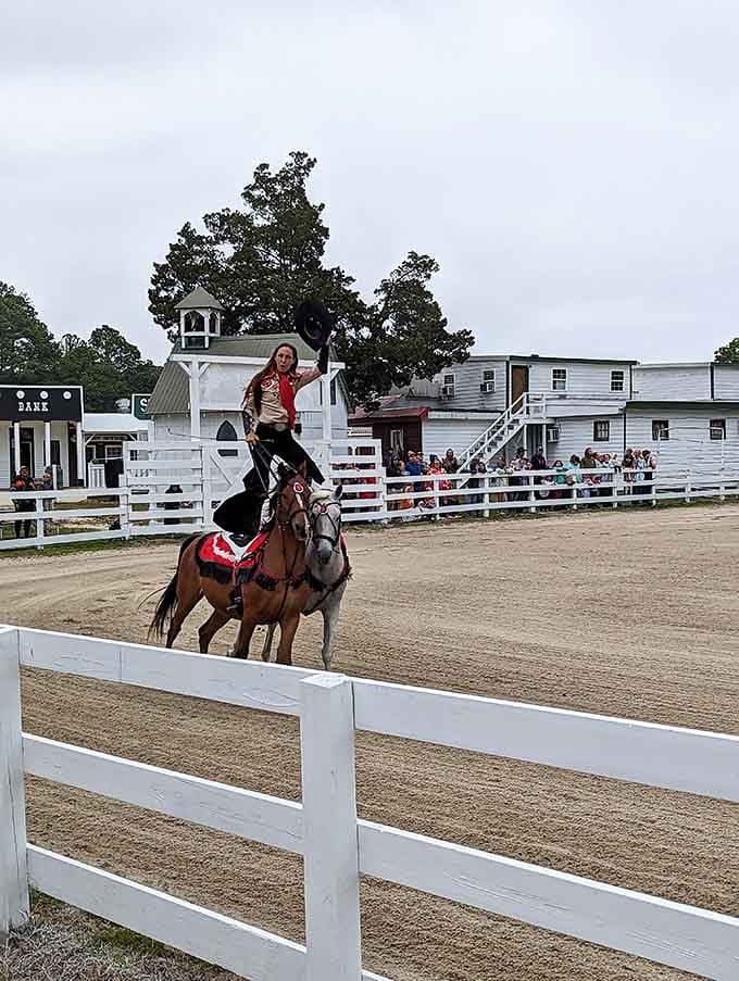 Professional performers bring shootouts and frontier drama to life with more enthusiasm than historical accuracy requires.