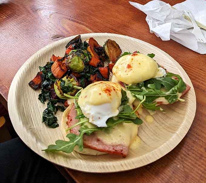 When your breakfast plate looks this good, you'll understand why people linger here long after their coffee's gone.