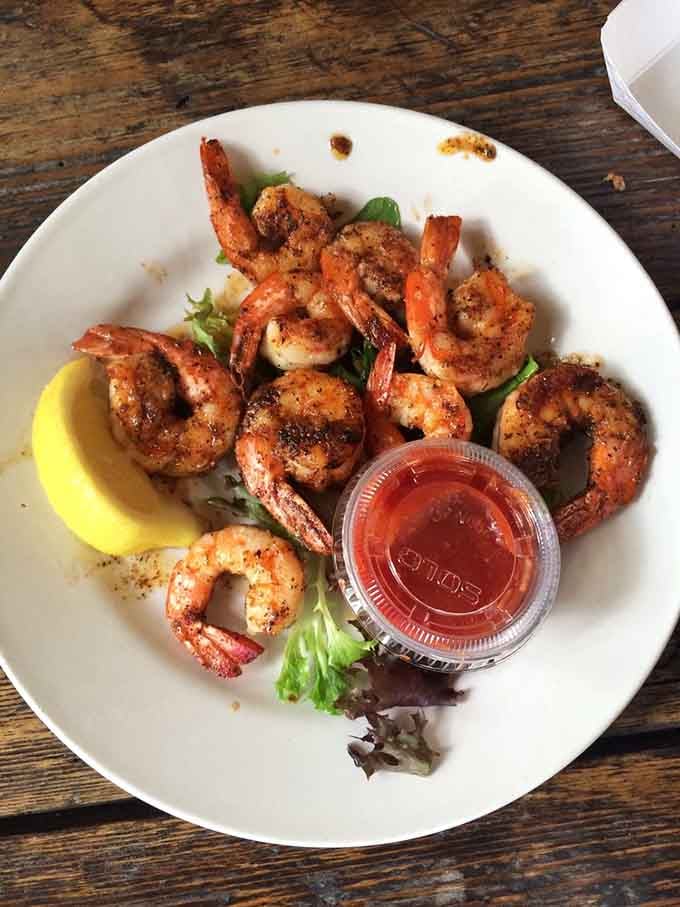 Grilled shrimp so fresh they practically introduce themselves before you eat them&mdash;pure coastal perfection on a plate.