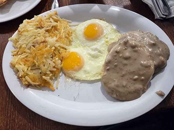 Biscuits and gravy meeting eggs and hash browns: it's like the Avengers assembled on your breakfast plate.