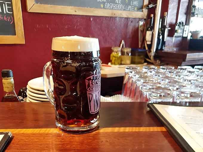 House-made root beer in a proper mug proves that some childhood favorites deserve the craft treatment too.