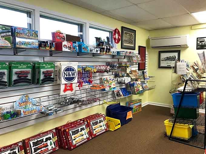 The gift shop overflows with train treasures that'll make any grandkid's eyes light up like Christmas morning.