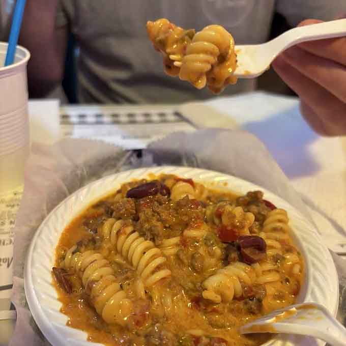 Beef chili mac that'll make you forget every diet you ever started, worth every glorious bite.