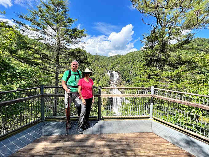 The viewing platform offers front-row seats to one of the East's tallest waterfalls without requiring mountaineering skills.