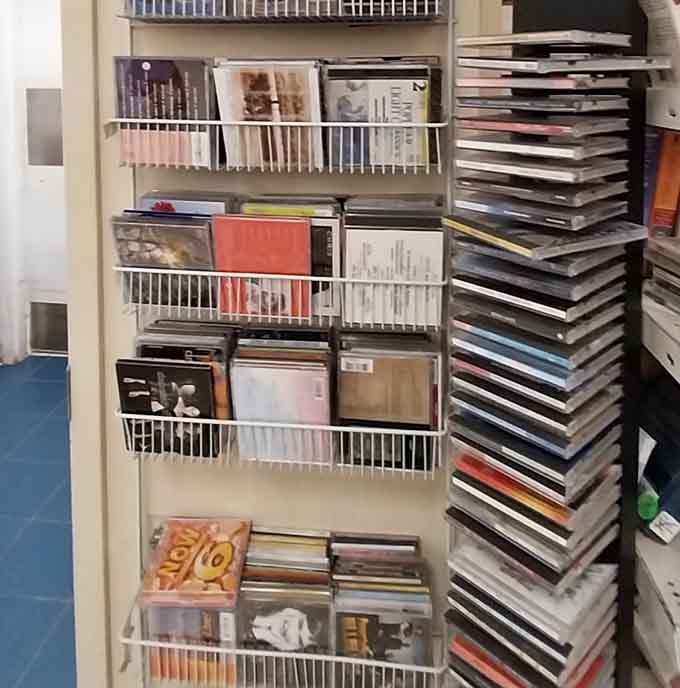 Music lovers rejoice: these shelves hold more CDs than your teenager ever knew existed in physical form.
