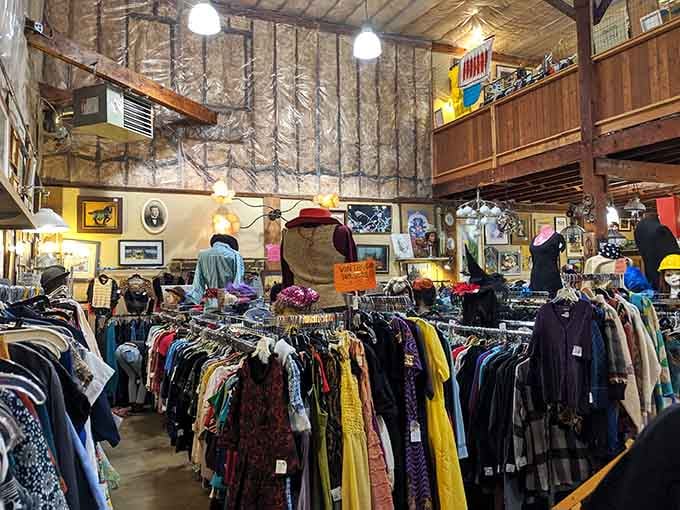 The clothing section stretches into the distance, promising vintage finds that actually fit your style and budget.