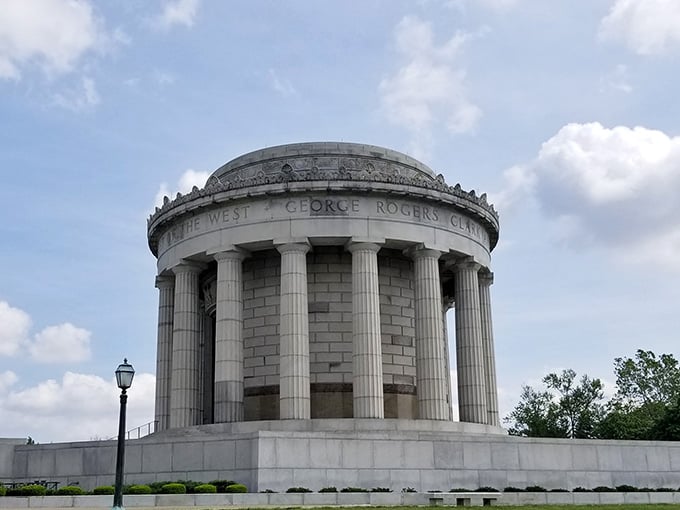 The George Rogers Clark Memorial stands like Indiana's answer to the monuments in Washington, just with better parking.
