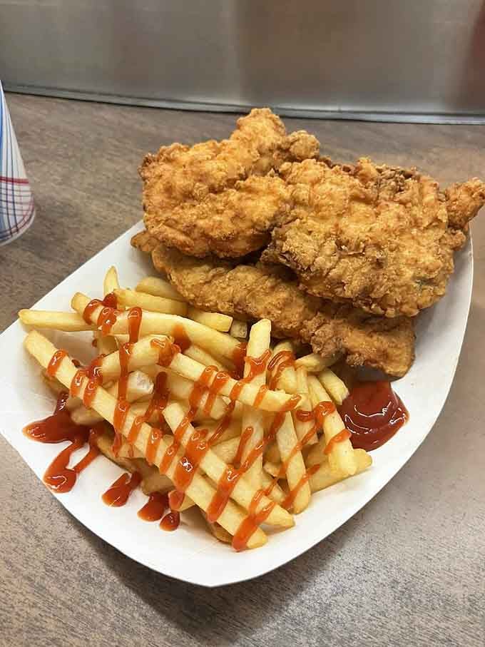 Golden chicken tenders and crispy fries prove that sometimes the classics are classic for a very good reason.