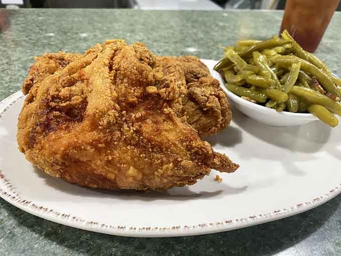 Golden, crispy, and glistening with promise, this is what fried chicken dreams are made of every single night.