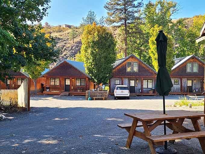 These cozy cabins with autumn foliage prove that rustic charm and modern comfort can absolutely share the same zip code.