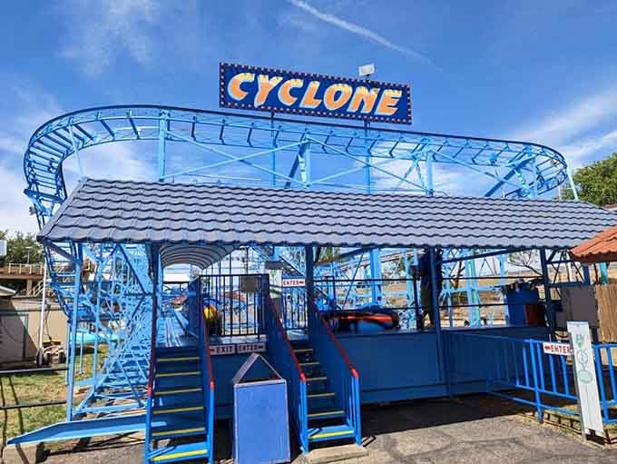 The Cyclone stands ready to spin you silly while keeping both feet firmly planted on fun.