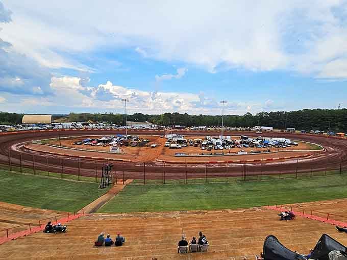 Dixie Speedway brings that red clay racing tradition where engines roar and Saturday nights mean something special.