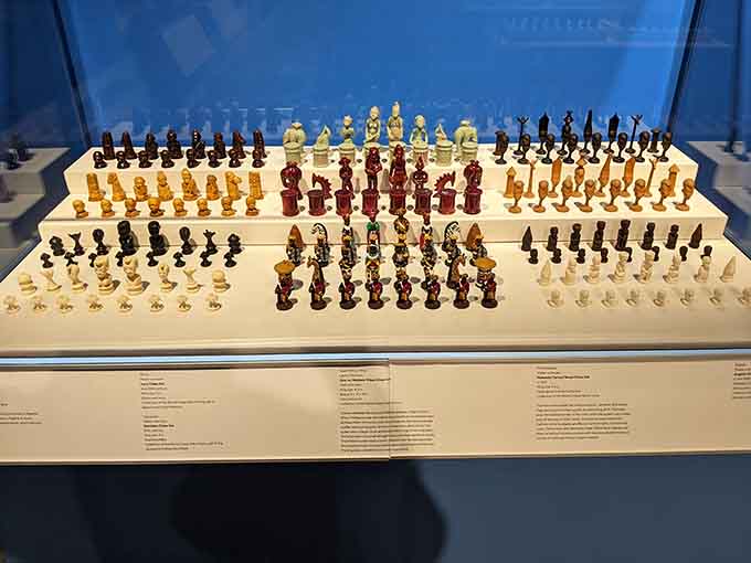 Multiple chess sets displayed together prove this game inspires creativity across every culture and material imaginable.