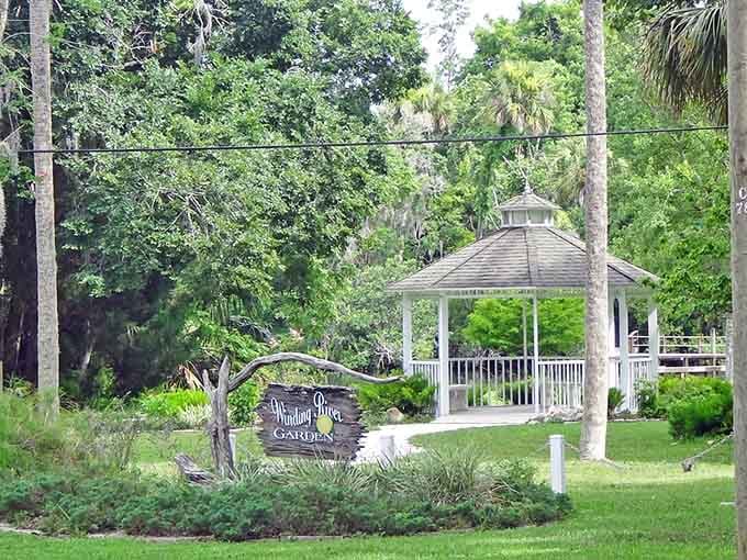 Winding River Garden offers the kind of peaceful gazebo moment that makes you forget your phone exists.