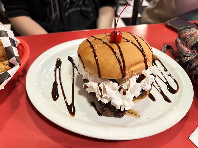 The Hot Fudge Sundae Burger proves that sometimes the best ideas sound completely ridiculous until you taste them.