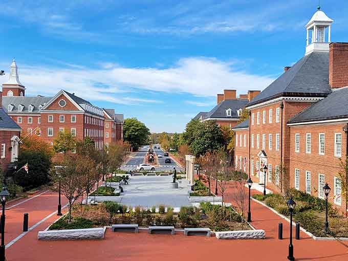 Annapolis spreads majestically from this elevated view, showcasing brick walkways and Georgian architecture fit for a capital.
