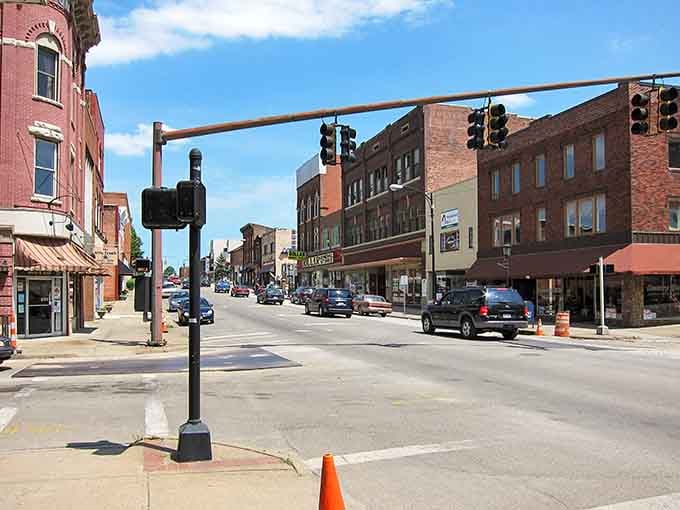 Wide-open streets invite leisurely strolls past storefronts where neighbors still greet each other by their first names daily.