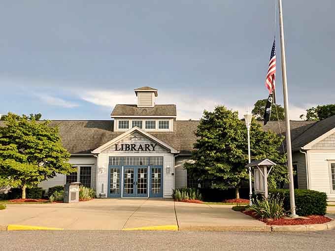 This welcoming library stands ready to serve the community with books, programs, and that peaceful quiet we all crave sometimes.