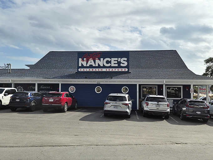 That full parking lot tells you everything: locals know where to find authentic Calabash-style seafood done right.