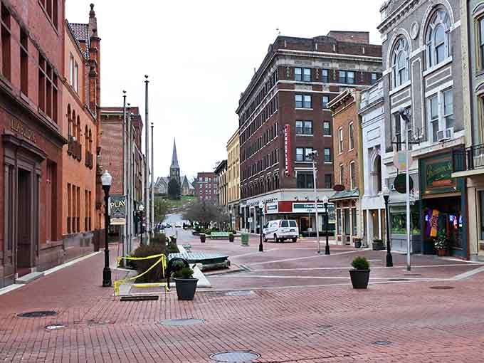 That church steeple rising above downtown promises the kind of community where everyone knows the good lunch spots.
