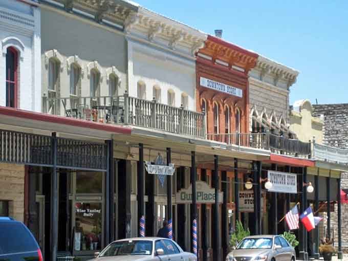 Granbury's historic square features balconies and flags that transport you straight back to simpler, friendlier times.