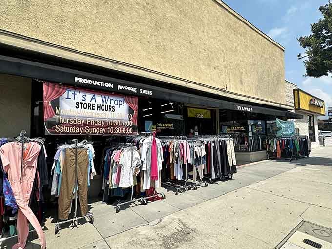 Those sidewalk racks are like a preview of coming attractions, Hollywood style.