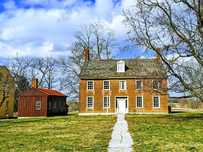 This honey-colored brick building stands solid as a promise that good craftsmanship never goes out of style.