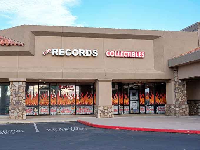 The storefront promises records and collectibles, basically a one-stop shop for anyone who misses the 1980s mall experience.