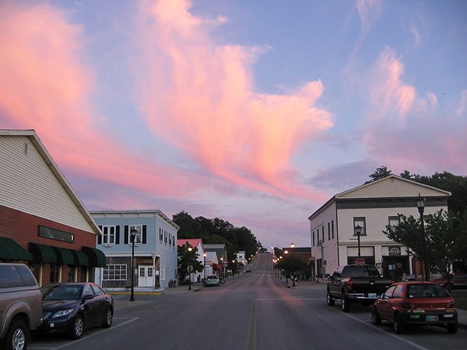 Cotton candy skies paint the evening in shades that would make any sunset jealous of this view.