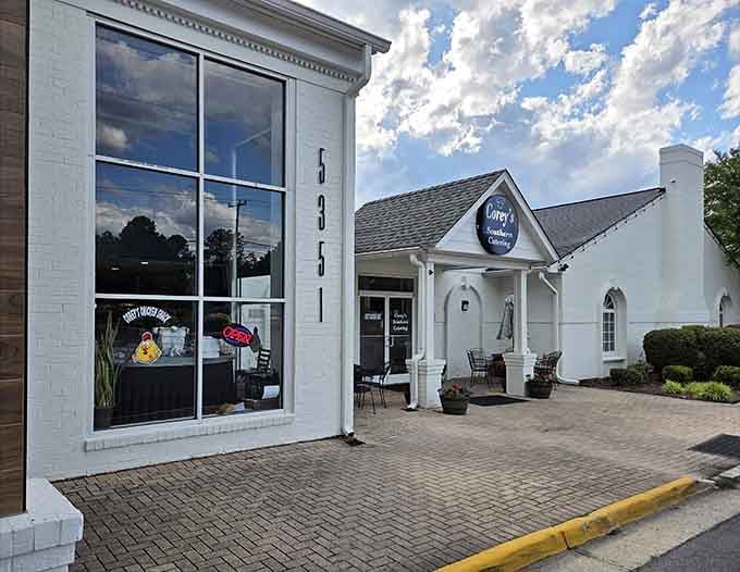 That pretty sky feels like nature's own five-star review of the Southern cooking inside.